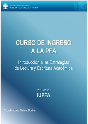 Cuadernillo Ingreso PFA - CURSO DE INGRESO A LA PFA Resolución de situaciones problemáticas y ...