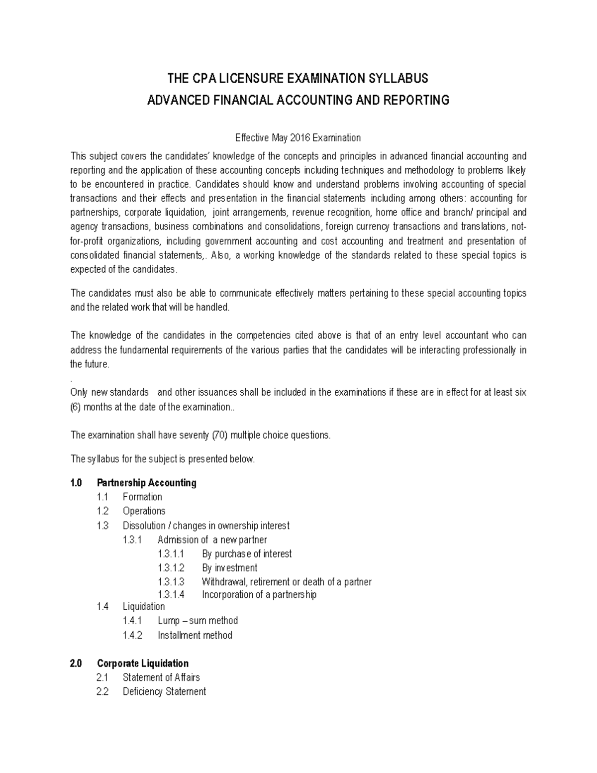 Advanced Financial Accounting and Reporting - THE CPA LICENSURE ...