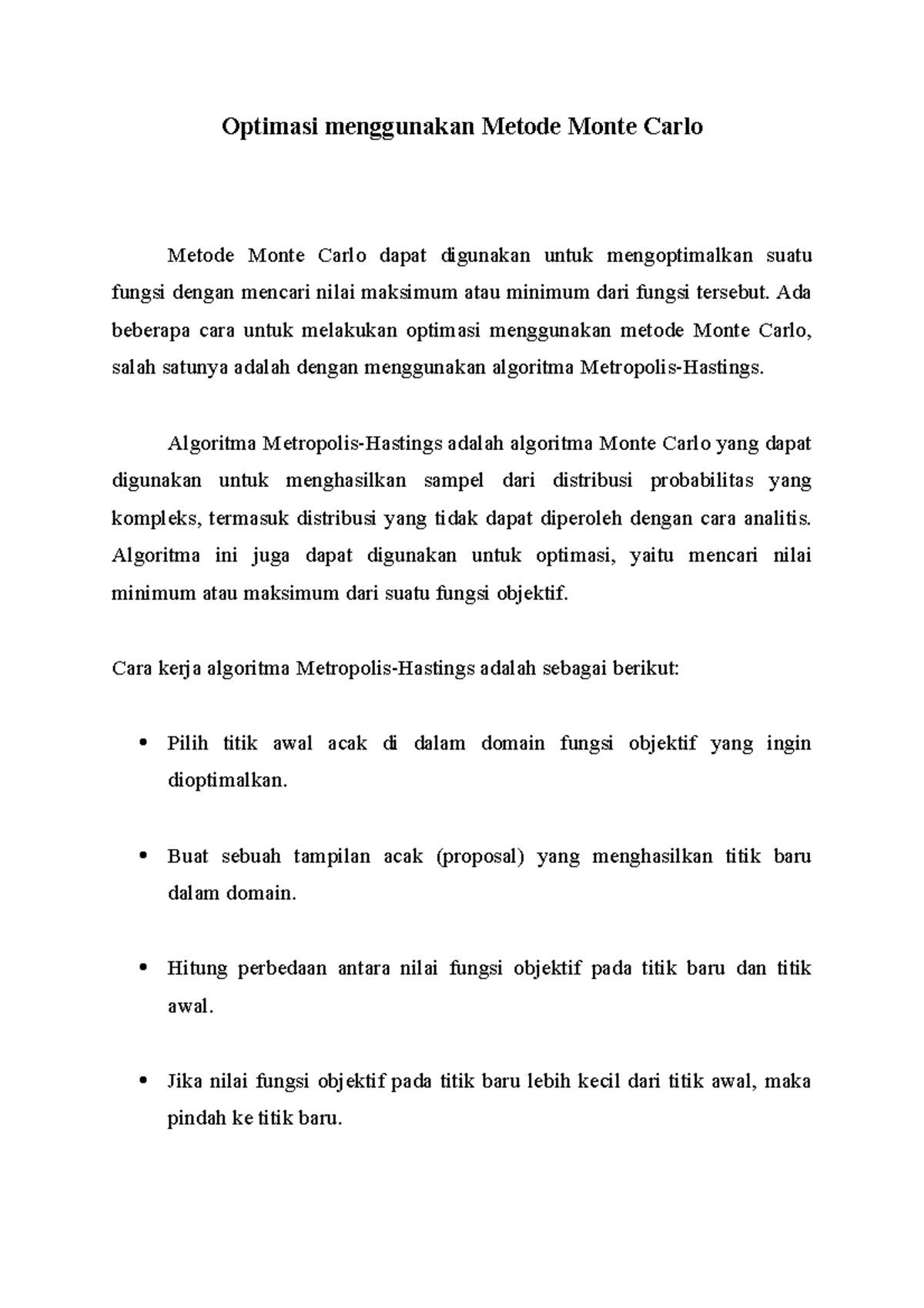 Optimasi menggunakan Metode Monte Carlo - Ada beberapa cara untuk ...