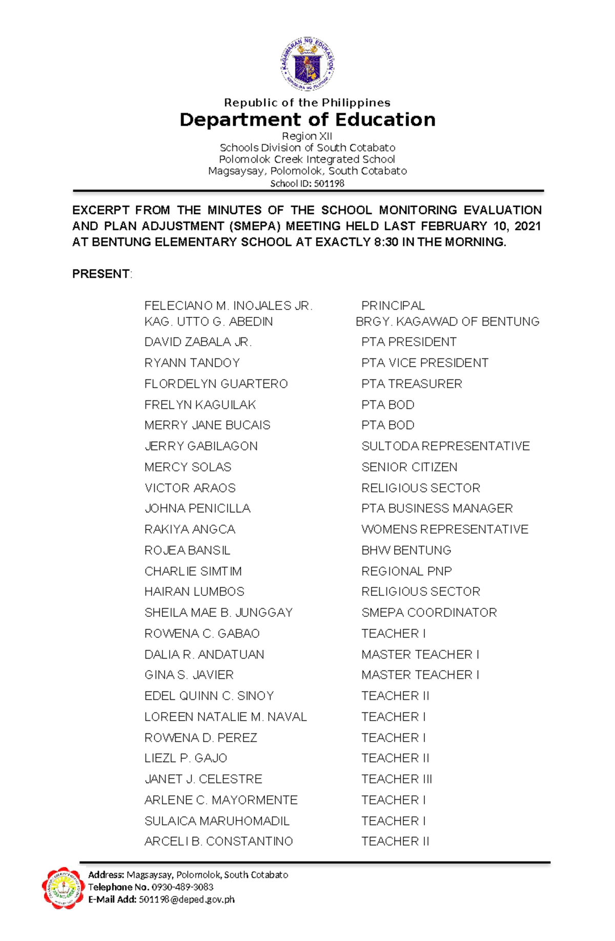 PTA- Resolution - Department of Education Region XII Schools Division ...