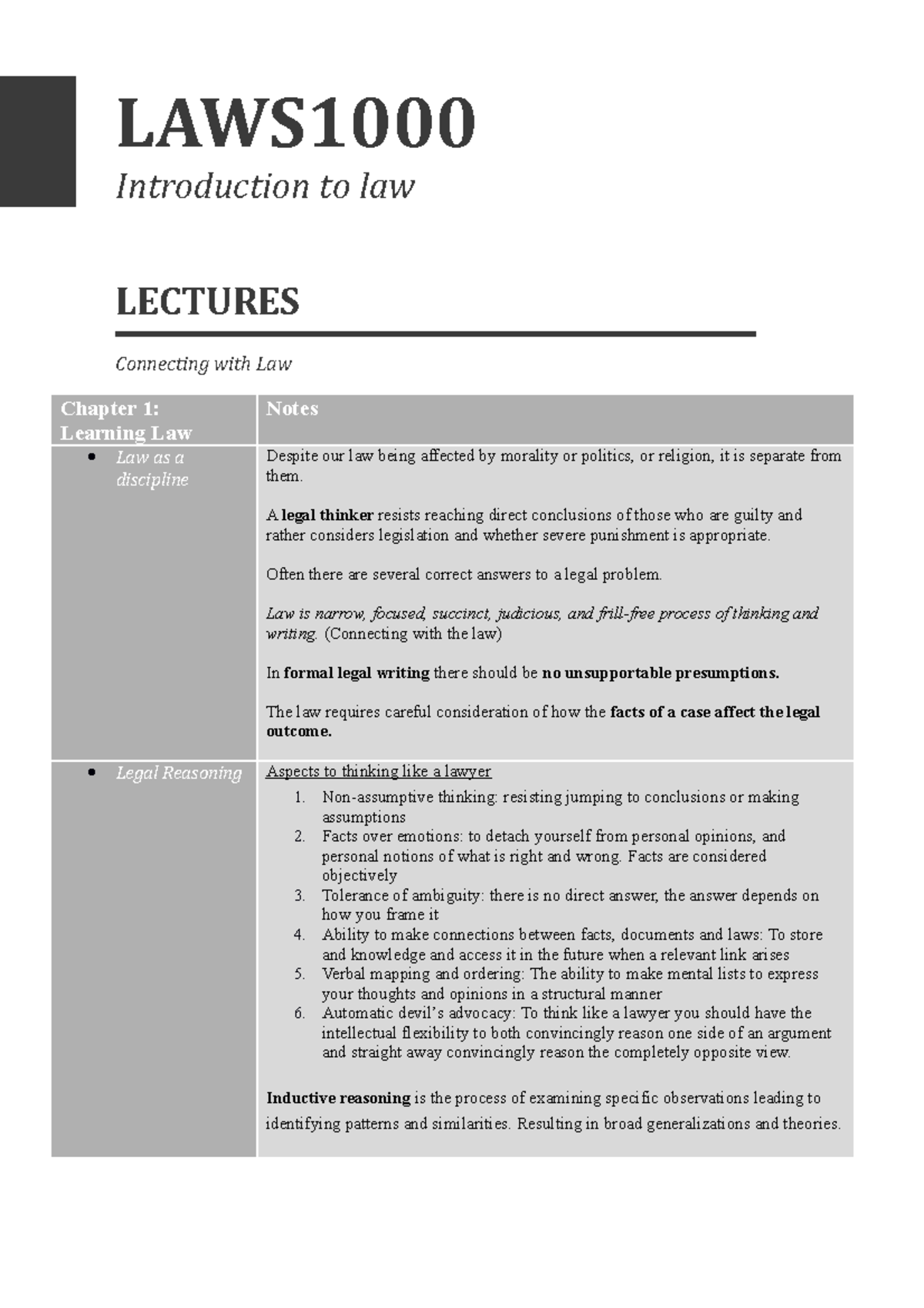 Introduction to Law: Connecting with Law Legal Reasoning and Outcomes ...