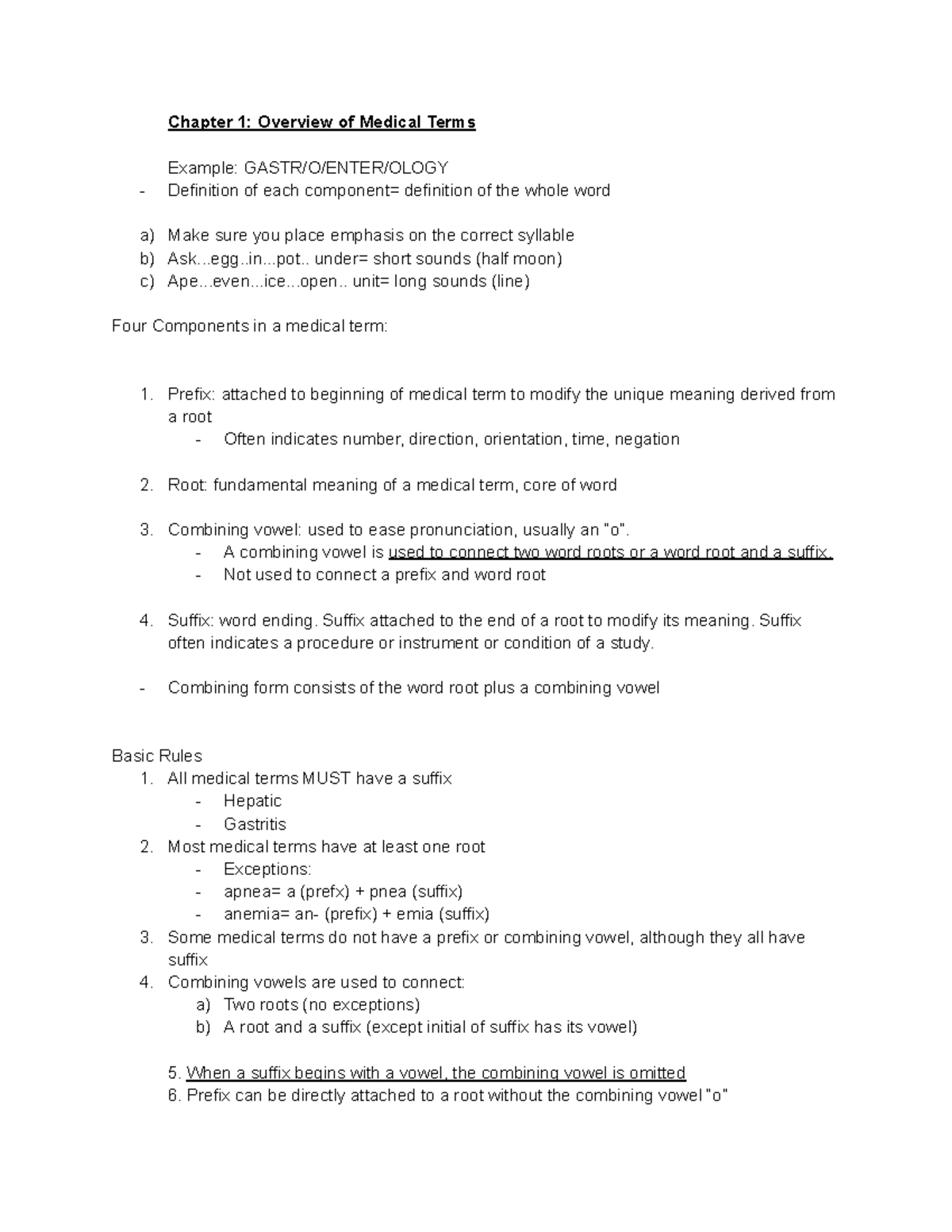 Language of Medicine Notes - Chapter 1: Overview of Medical Terms ...