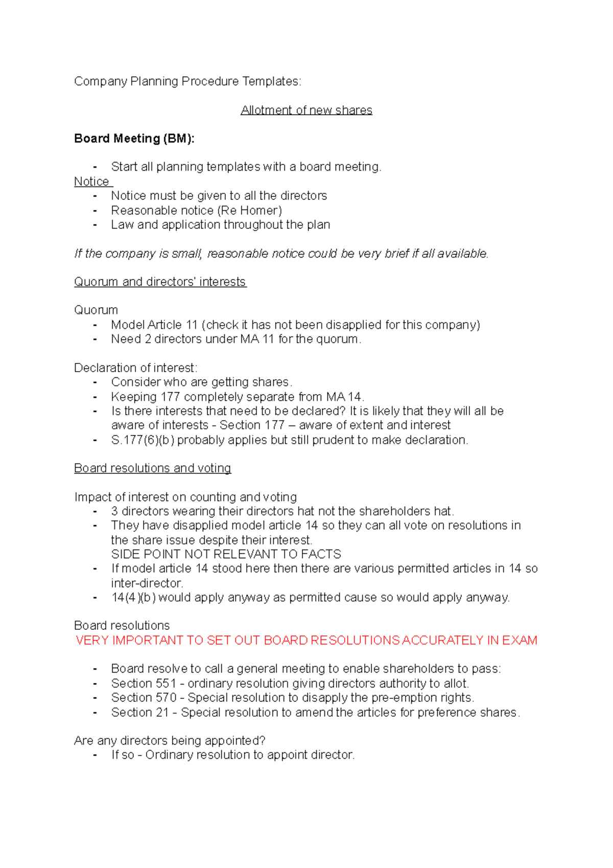 Share allotment - Company Planning Procedure Templates - Company ...