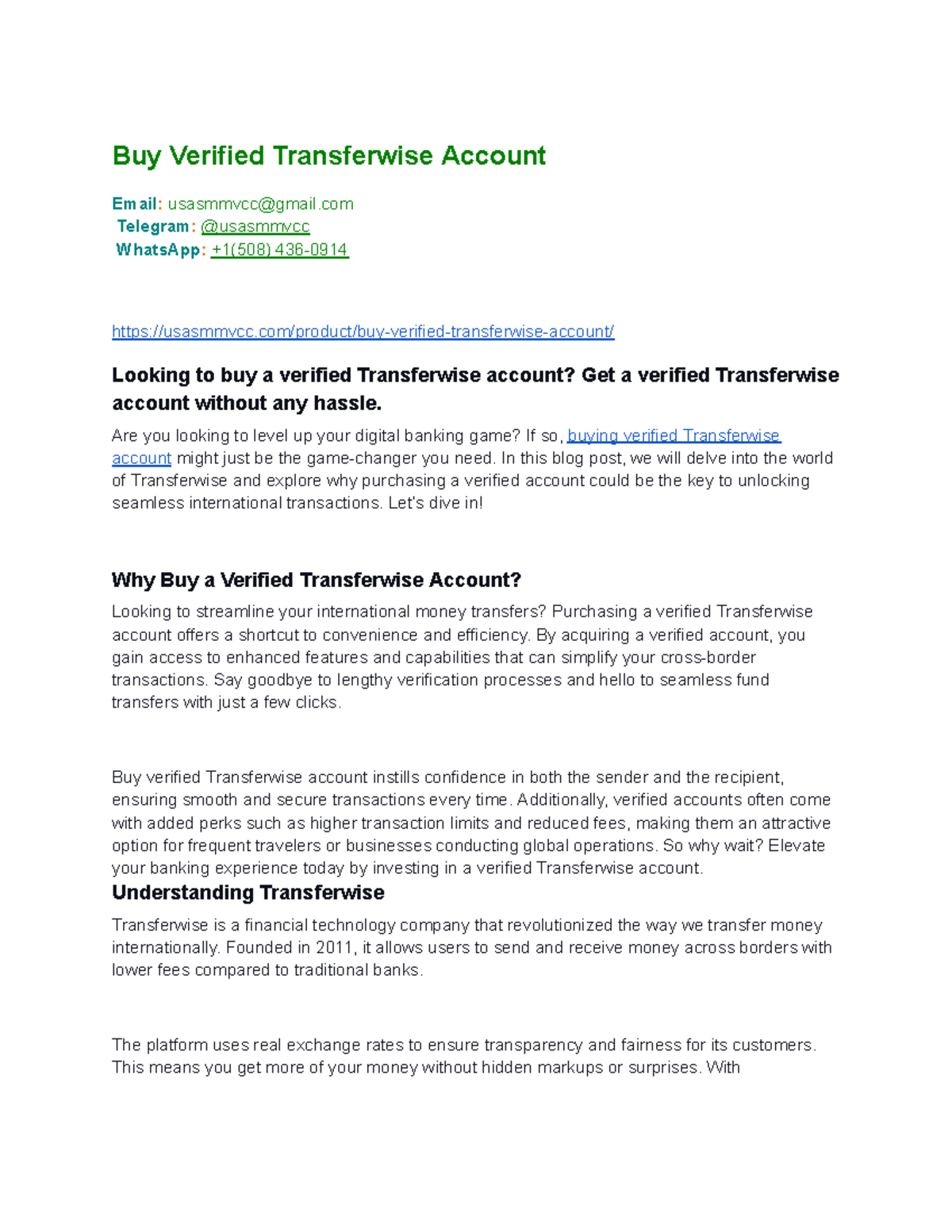 Enhance Your Financial Freedom with Buy Verified Transferwise Account ...