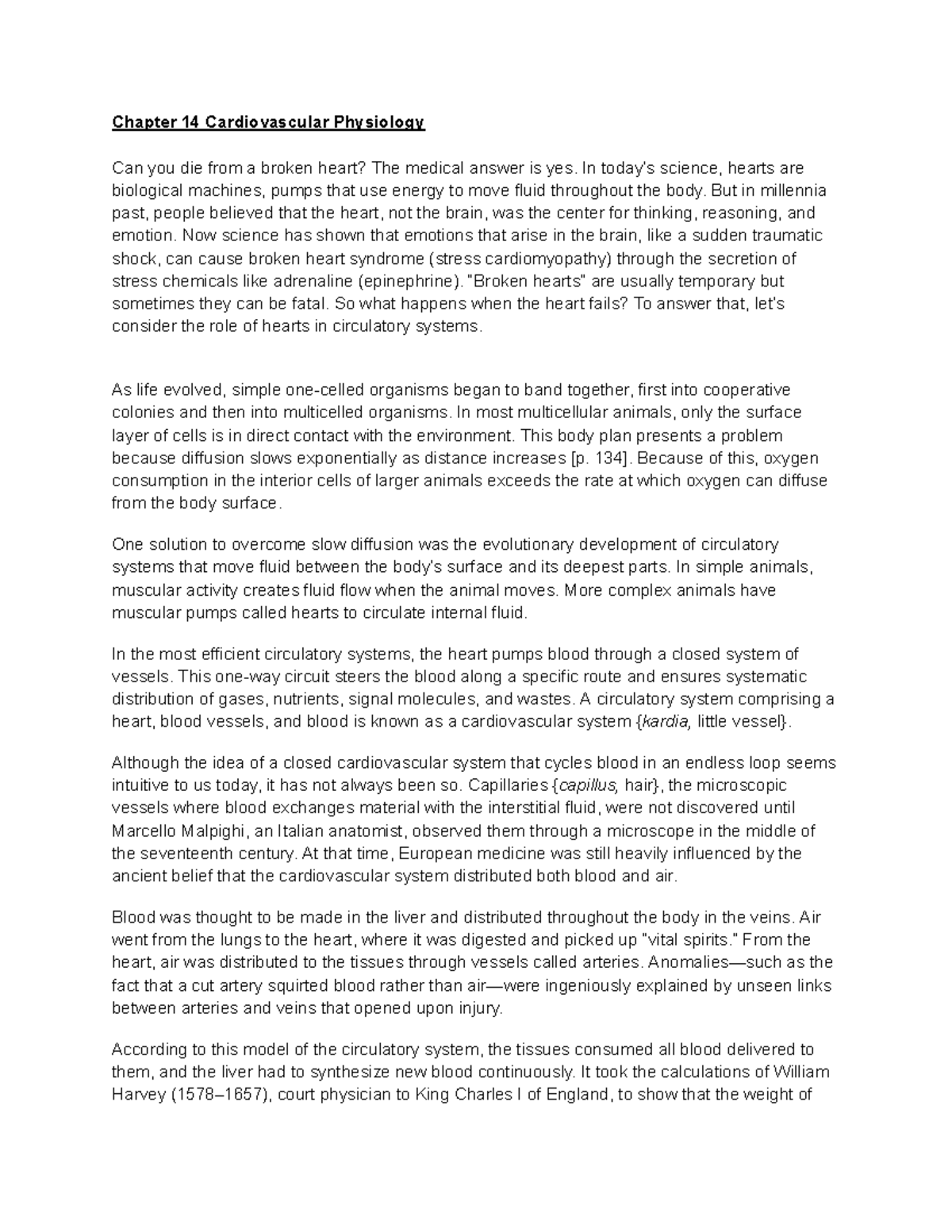 Chapter 14 Cardiovascular Physiology - Chapter 14 Cardiovascular ...