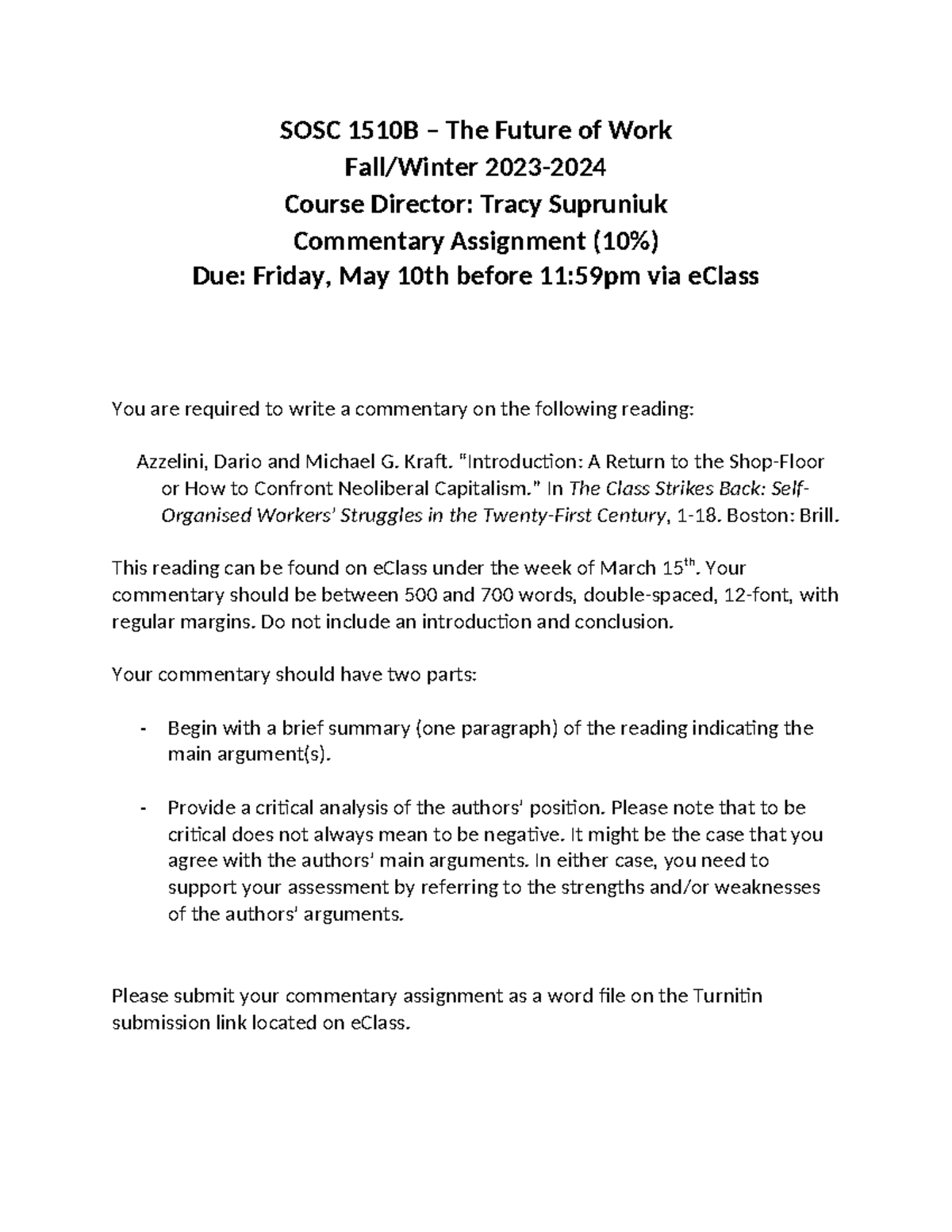 Comentary assign B - Summary Financial Accounting - SOSC 1510B – The ...