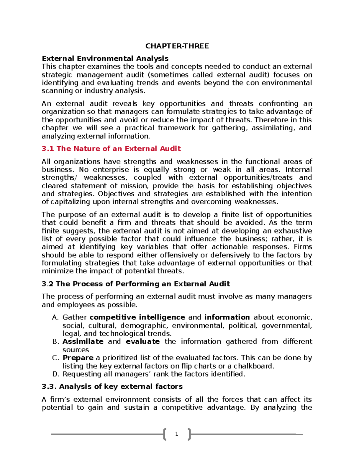 Chapter-three - chapter3 - CHAPTER-THREE External Environmental Analysis This chapter examines ...