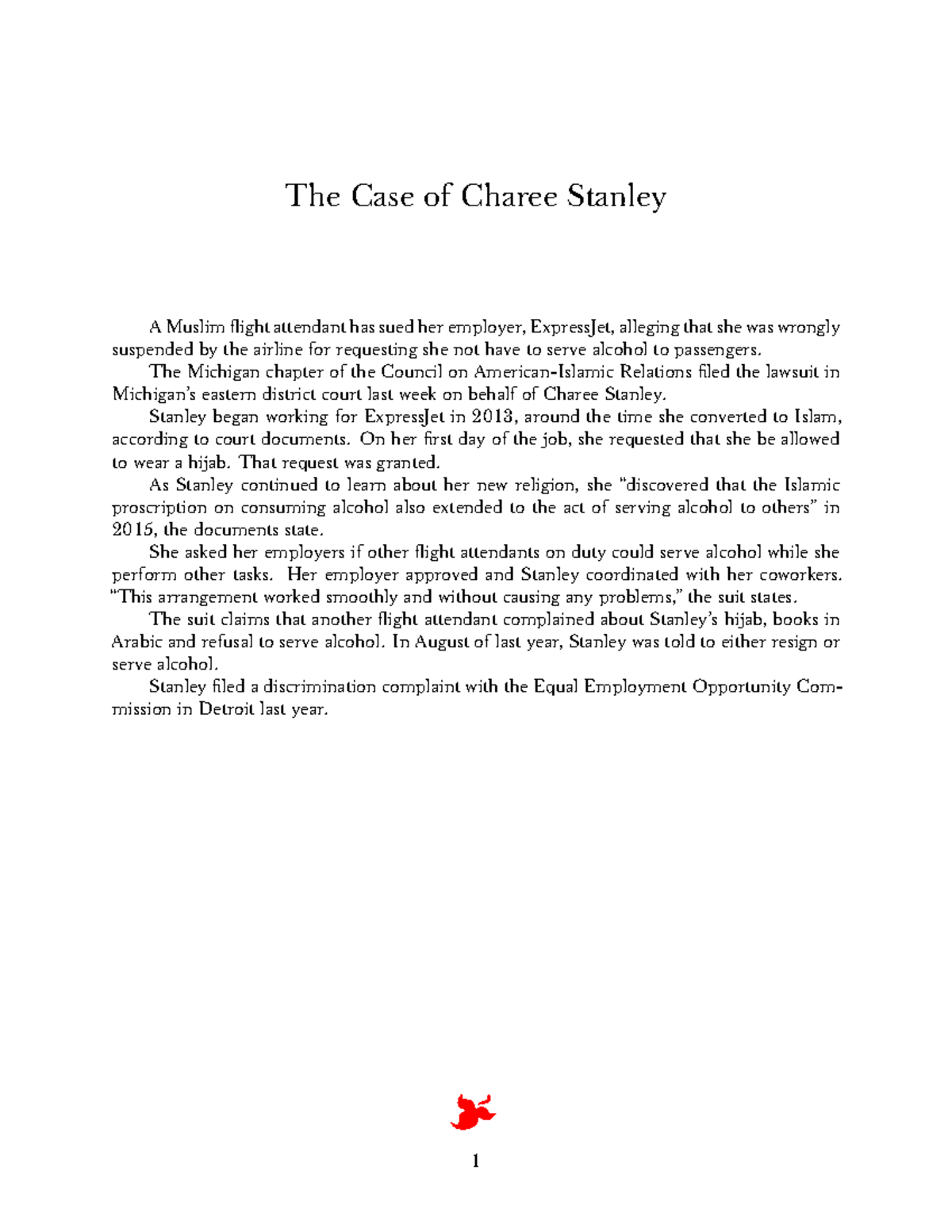 Case Charee Stanley - reading and answer - The Case of Charee Stanley A ...