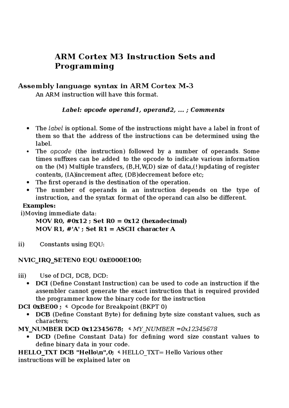 Module 2 Notes SLS - I want to learn more things - ARM Cortex M3 ...