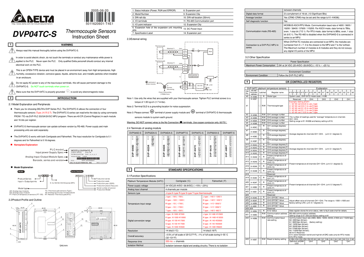 Dvp04tcs - Oki - delta.com/industrialautomation/ 5011620601-T4E 2005-06 ...