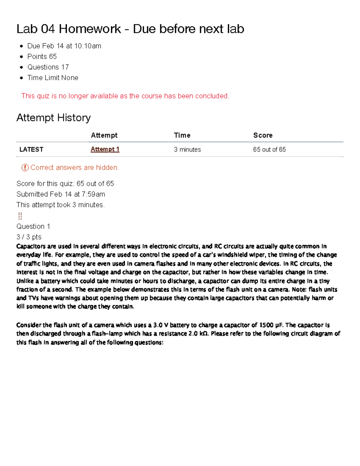 Lab 04 Homework - Due before next lab (24SS-Full) GEN Physics LAB II (001) - Lab 04 Homework ...