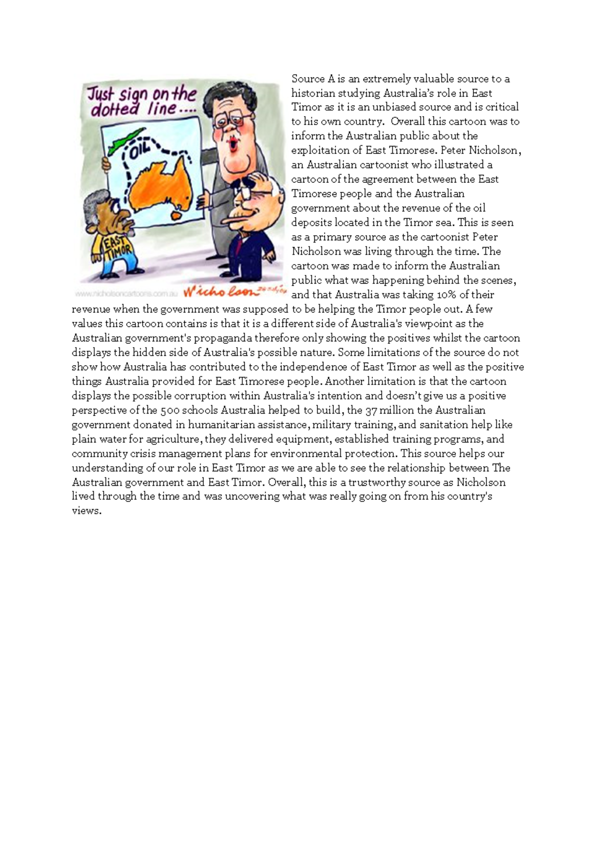 Values and Limitations Practice Paragraph - Source A is an extremely ...