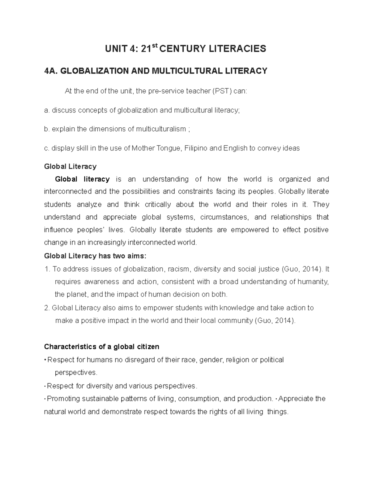 UNIT-4A - ,asmqklsjjanalxkan - UNIT 4: 21 st CENTURY LITERACIES 4A ...