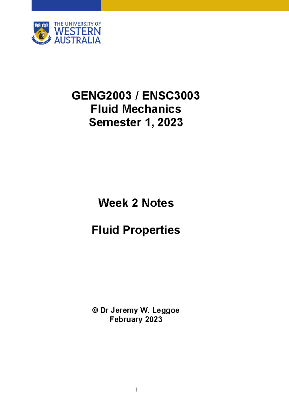 Week 2 - Week 2 Notes from lecture - ENSC3003 - UWA - Studocu
