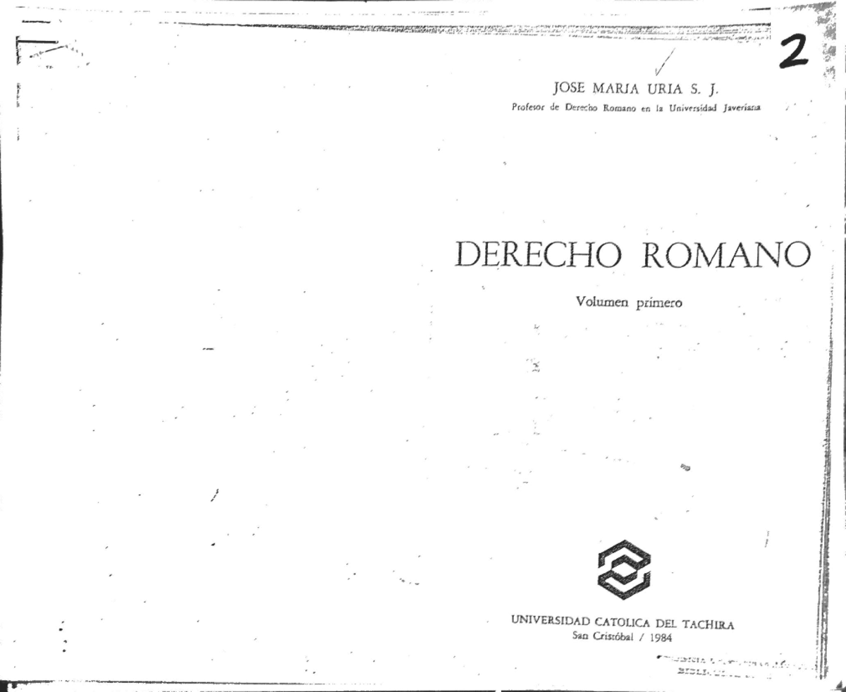 El Usufructo - Uria - Derecho Privado 2. Romano 1 - Studocu