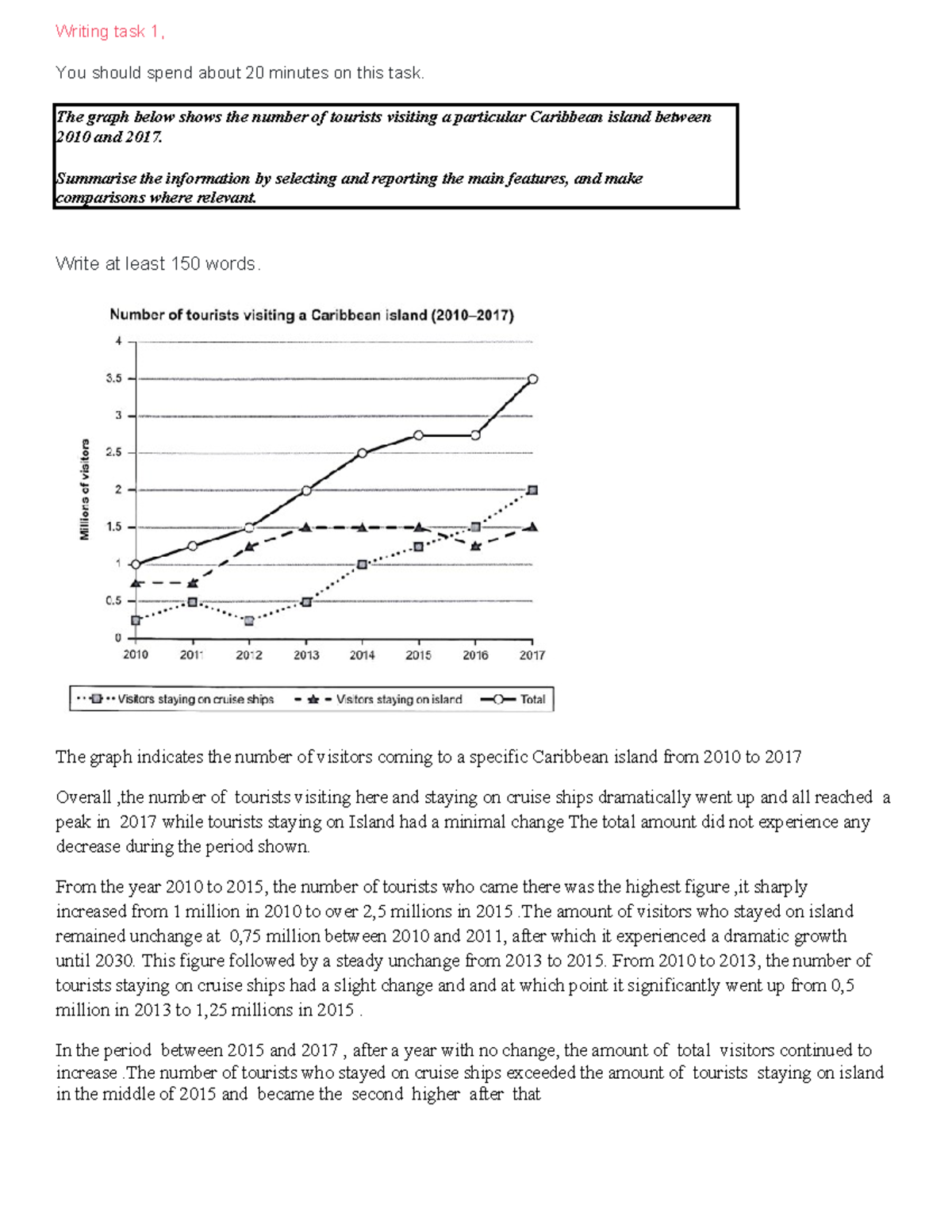 Writing task 1 - ... - Writing task 1, You should spend about 20 ...
