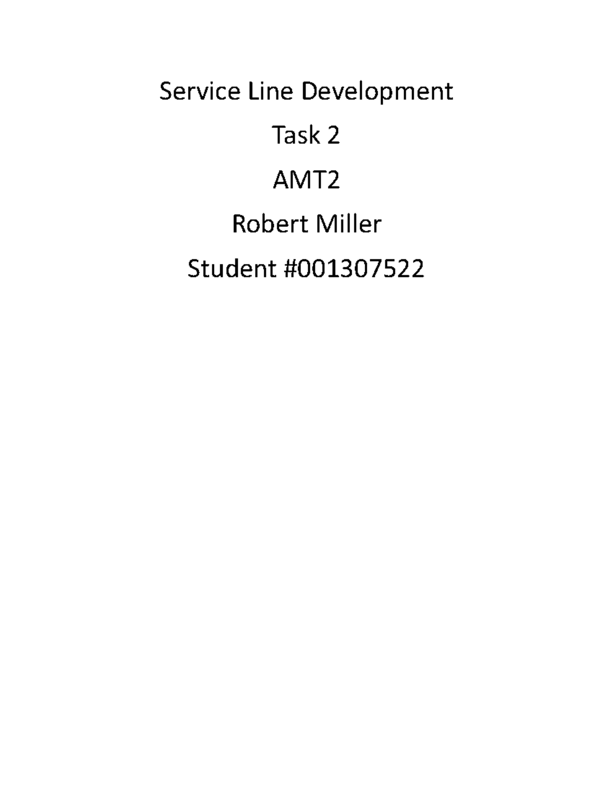 Service Line development AMT KMM1-task2 - Service Line Development Task ...