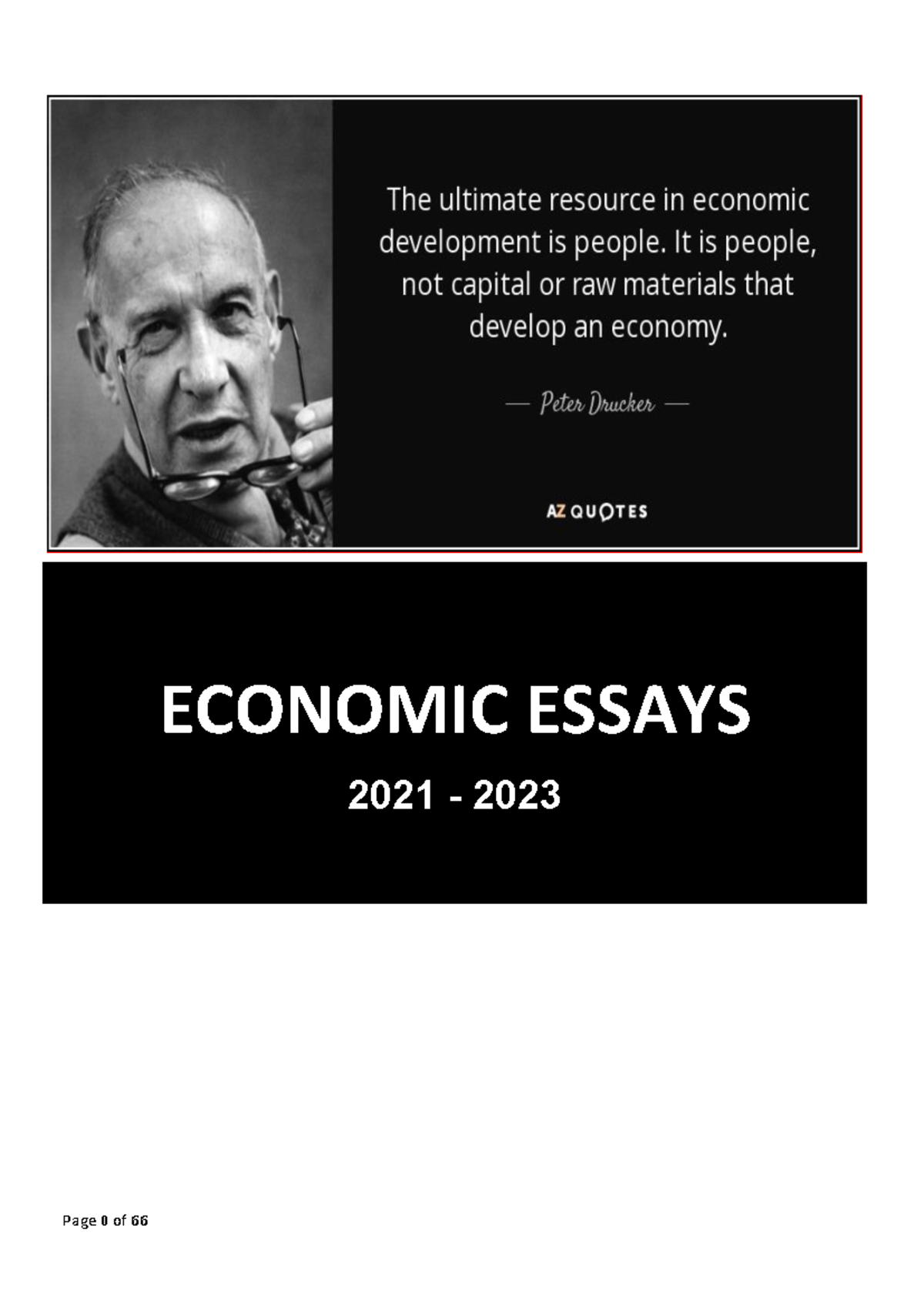 Economics Essay paper Compressed - ECONOMIC ESSAYS 2021 - 2023 ESSAYS ...