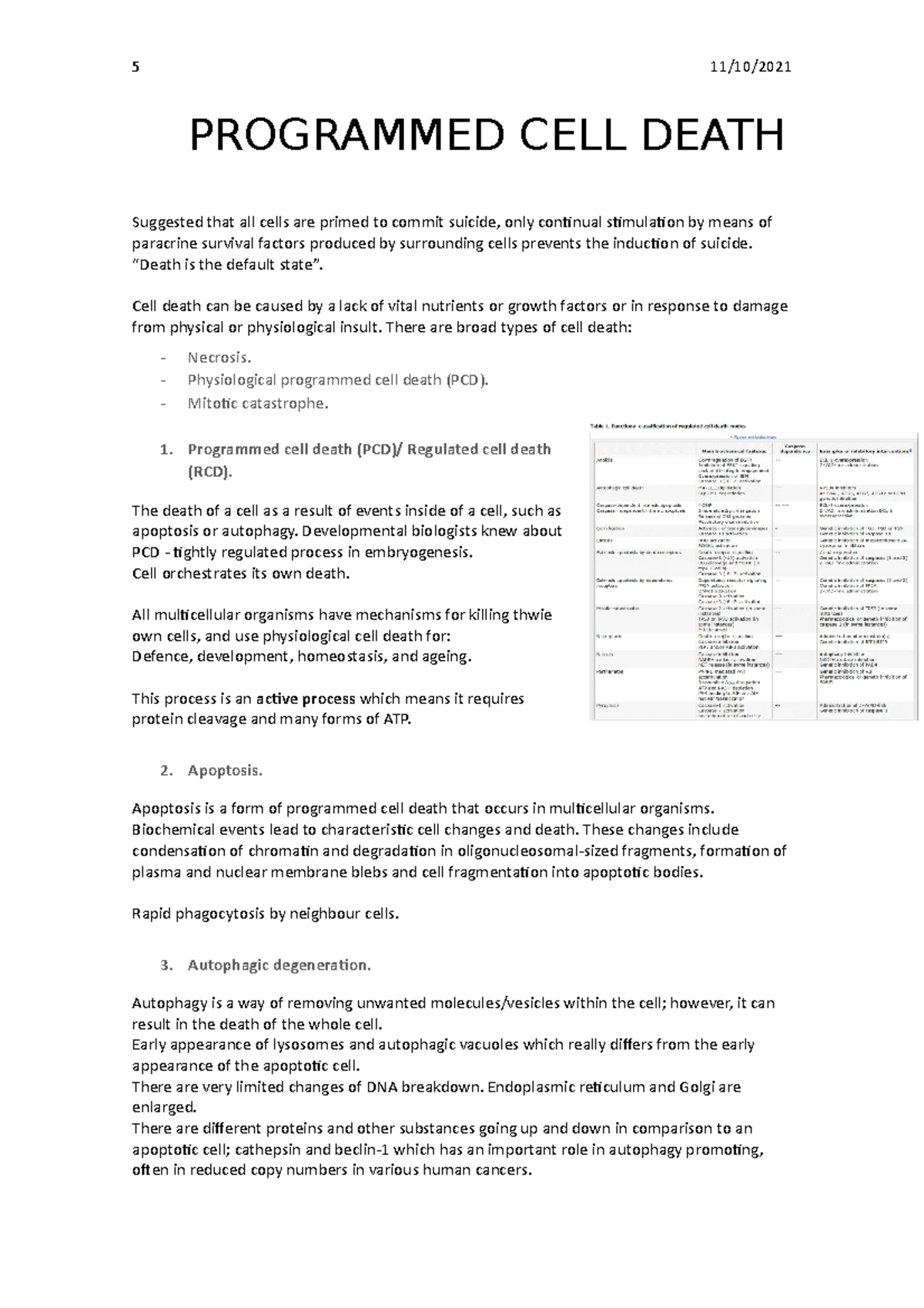 Cell death in cancer - PROGRAMMED CELL DEATH Suggested that all cells ...