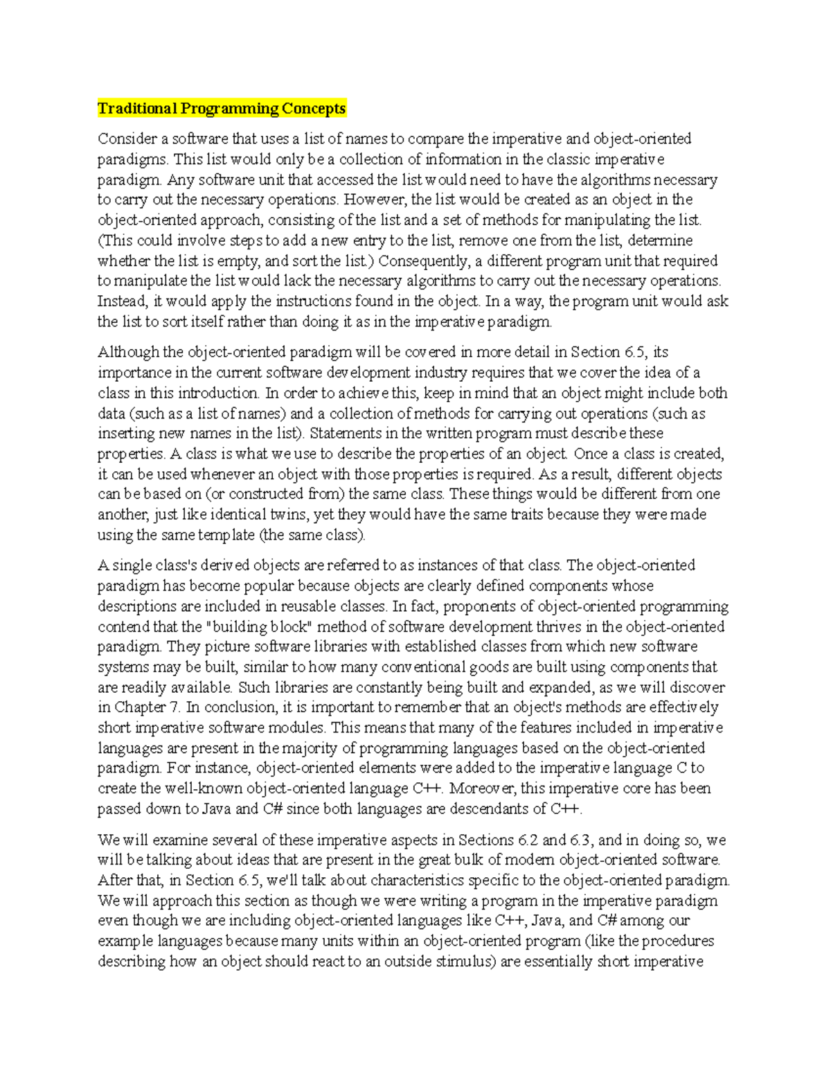 Traditional Programming Concepts - Traditional Programming Concepts ...