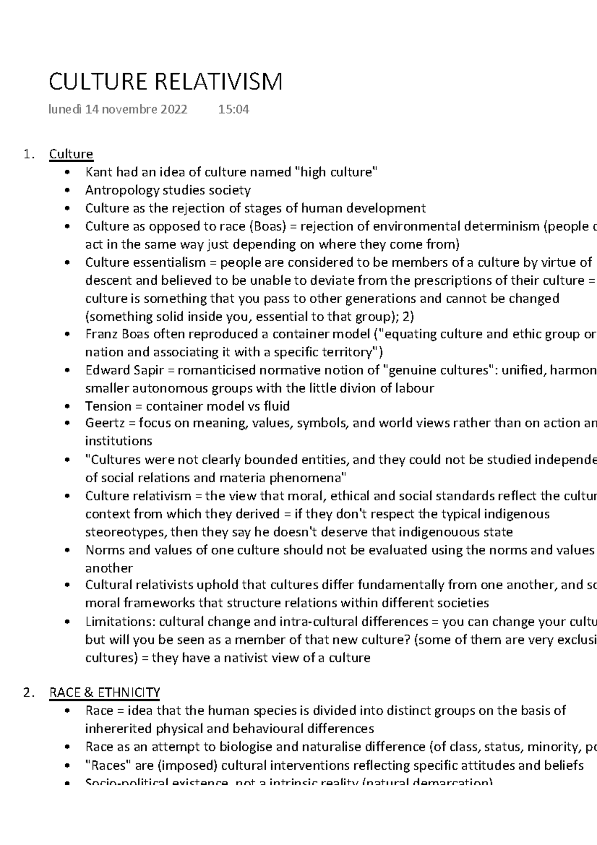 Culture Relativism - Culture - Kant had an idea of culture named "high ...