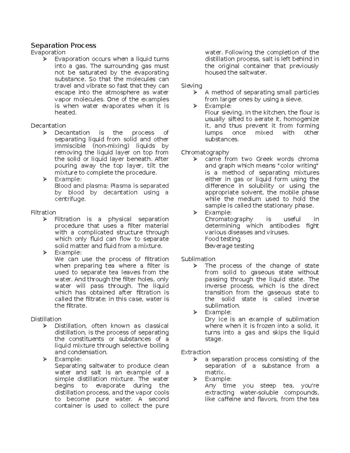 Separation Process - Separation Process Evaporation Evaporation occurs ...