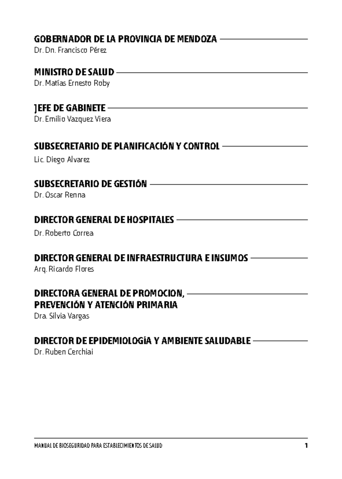 tecnico en enfermeria - MANUAL DE BIOSEGURIDAD PARA ESTABLECIMIENTOS DE SALUD 1 GOBERNADOR DE LA ...