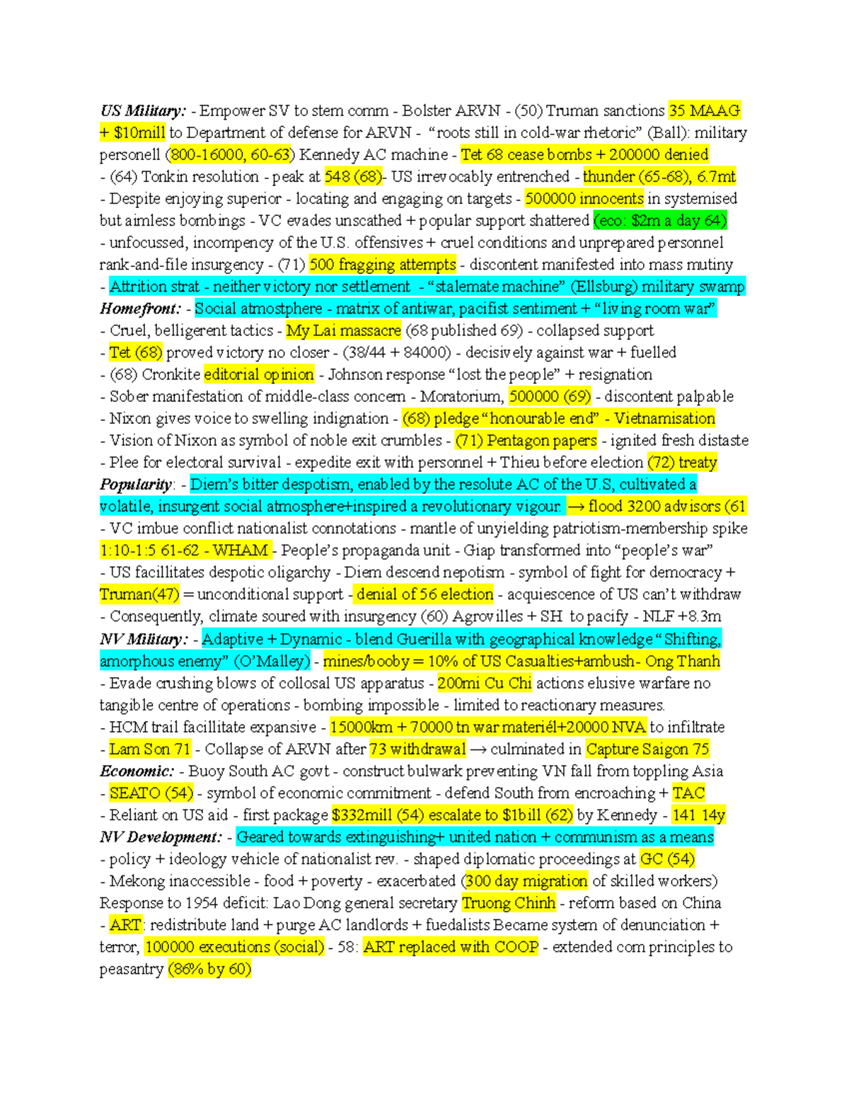 Cheat sheet 2-8 - Modern history notes - US Military: - Empower SV to ...