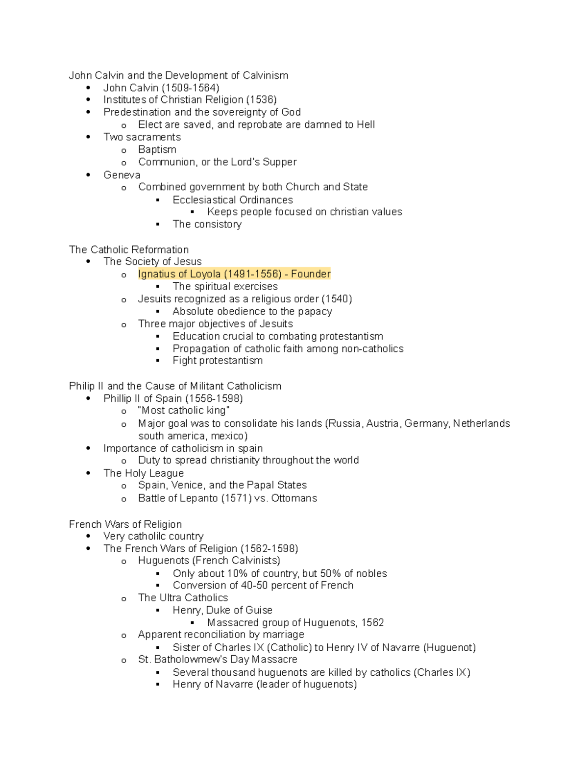 History Lecture 2 - Mr. Carmicheal - John Calvin and the Development of ...