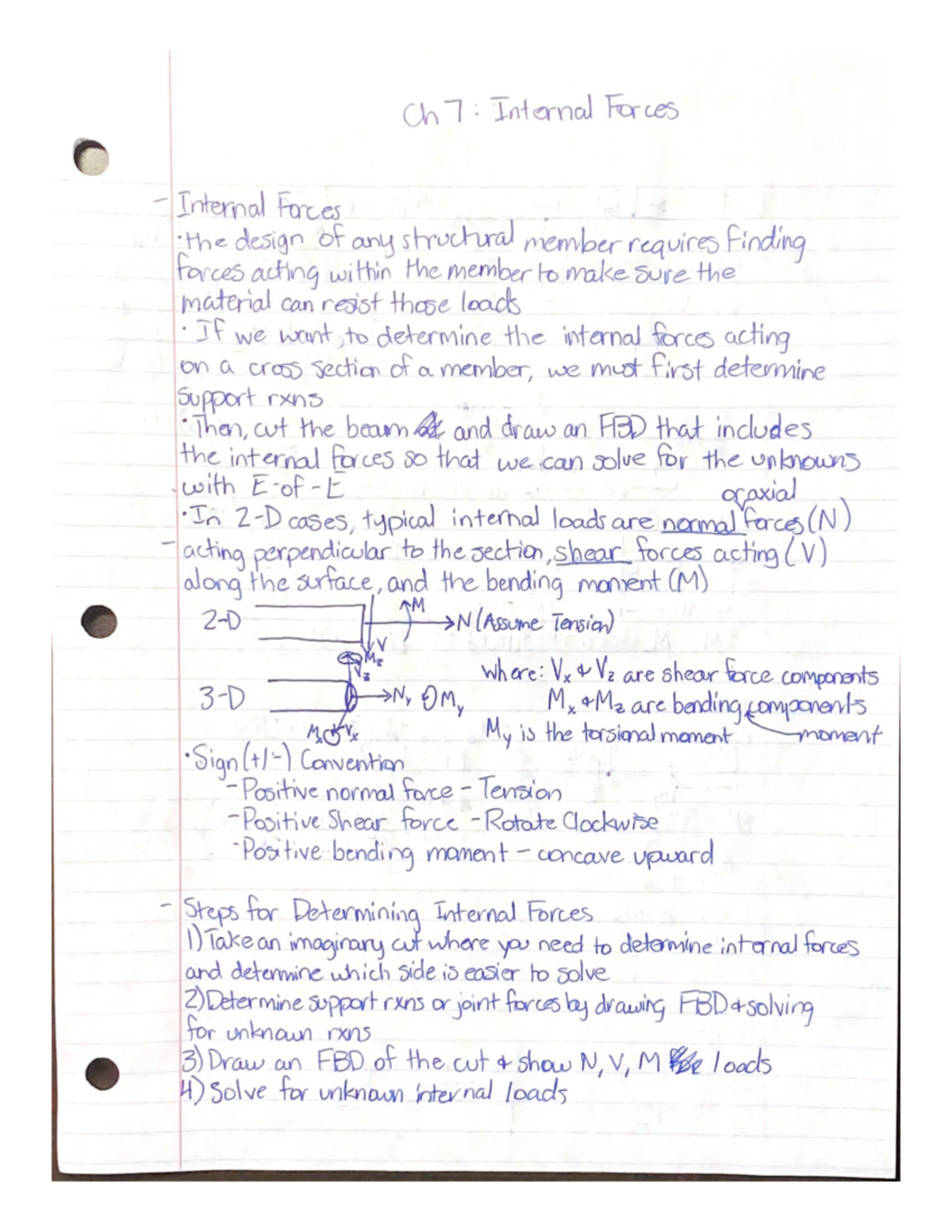 Ch 7 Notes - Internal Forces - Professor Dr. Qiu - MAE 241 - Studocu