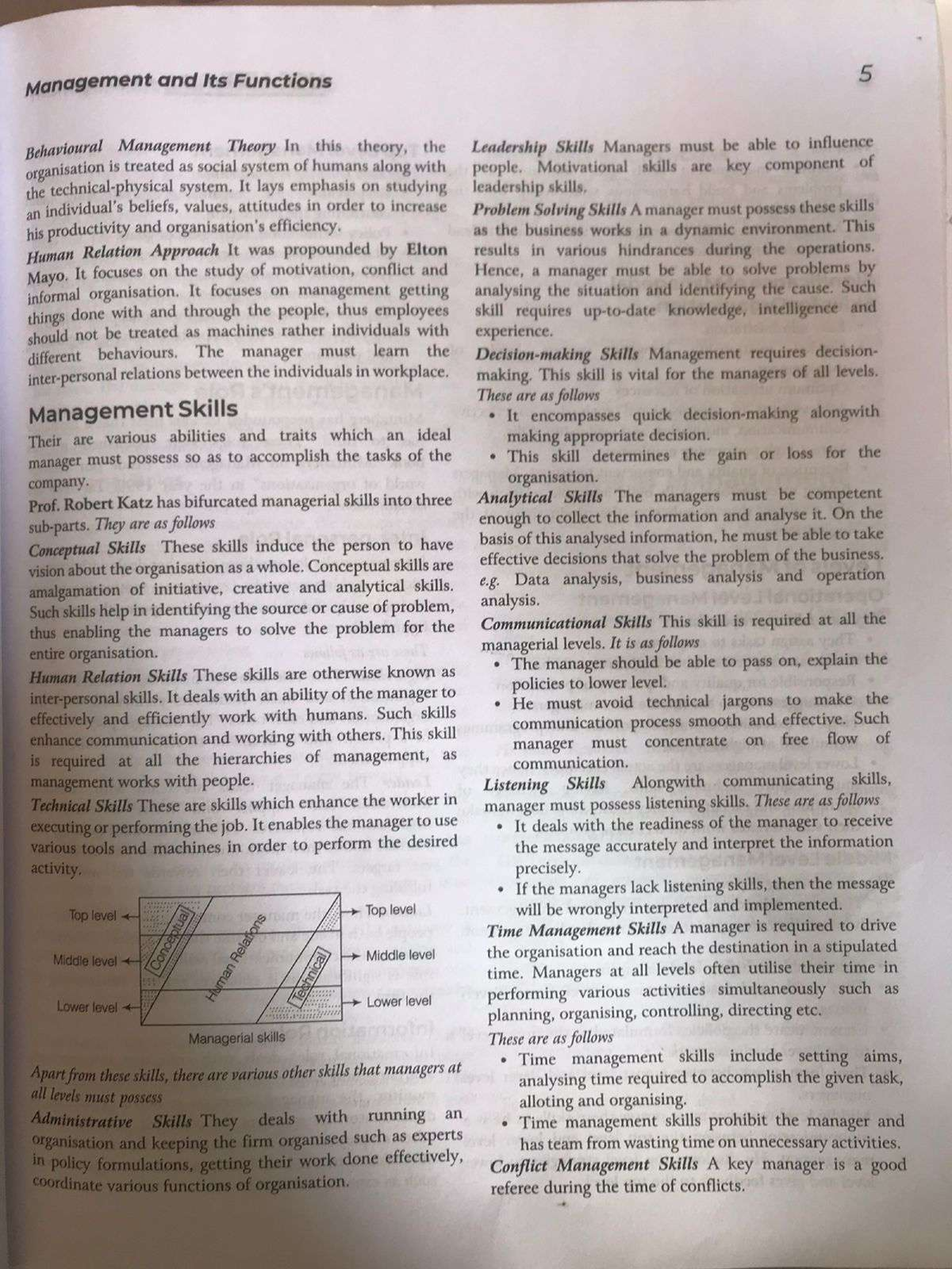 CH 1 Management skills - Management principles and practice - Studocu