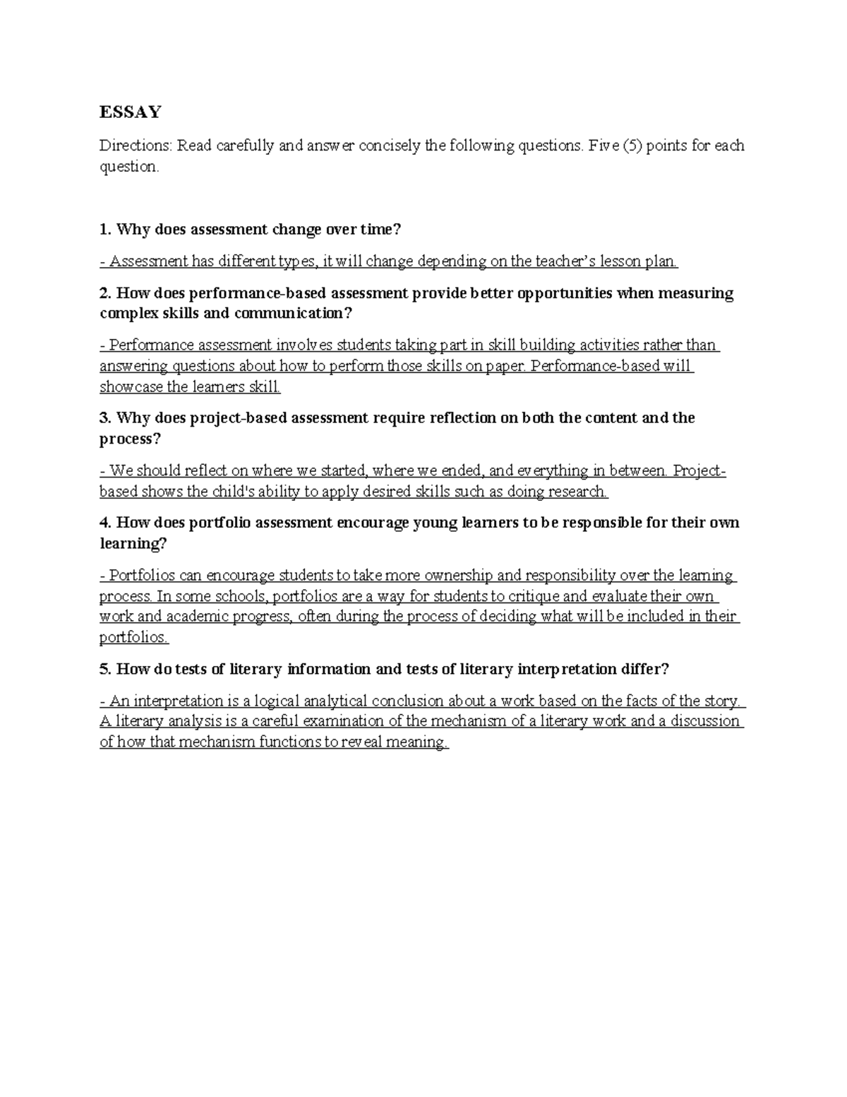 C2L4-Assignment - ESSAY Directions: Read carefully and answer concisely ...