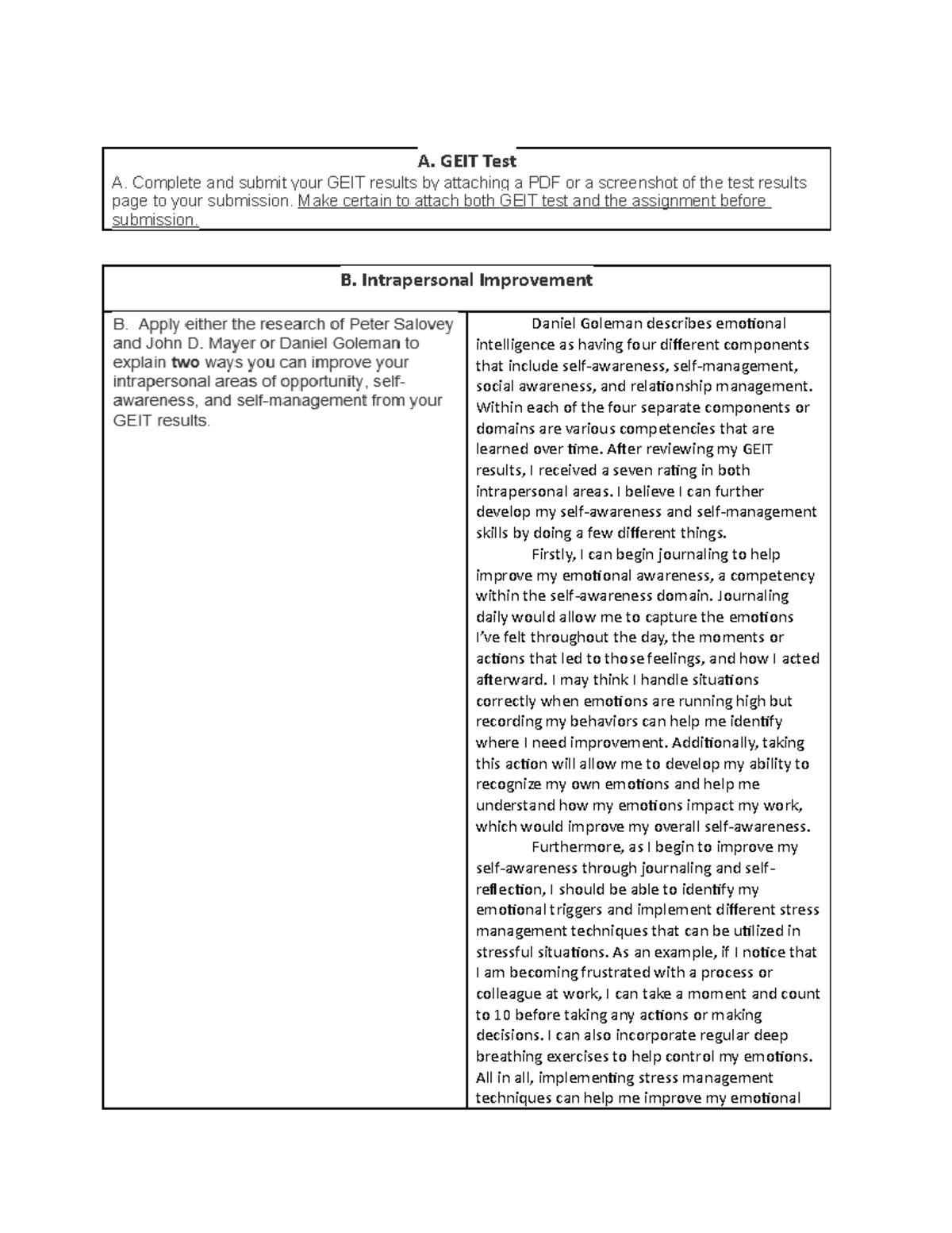 D082 Task 1 Template updates - A. GEIT Test A. Complete and submit your ...