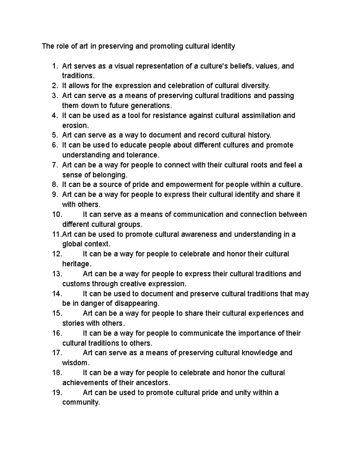 The role of art in preserving and promoting cultural identity - It ...
