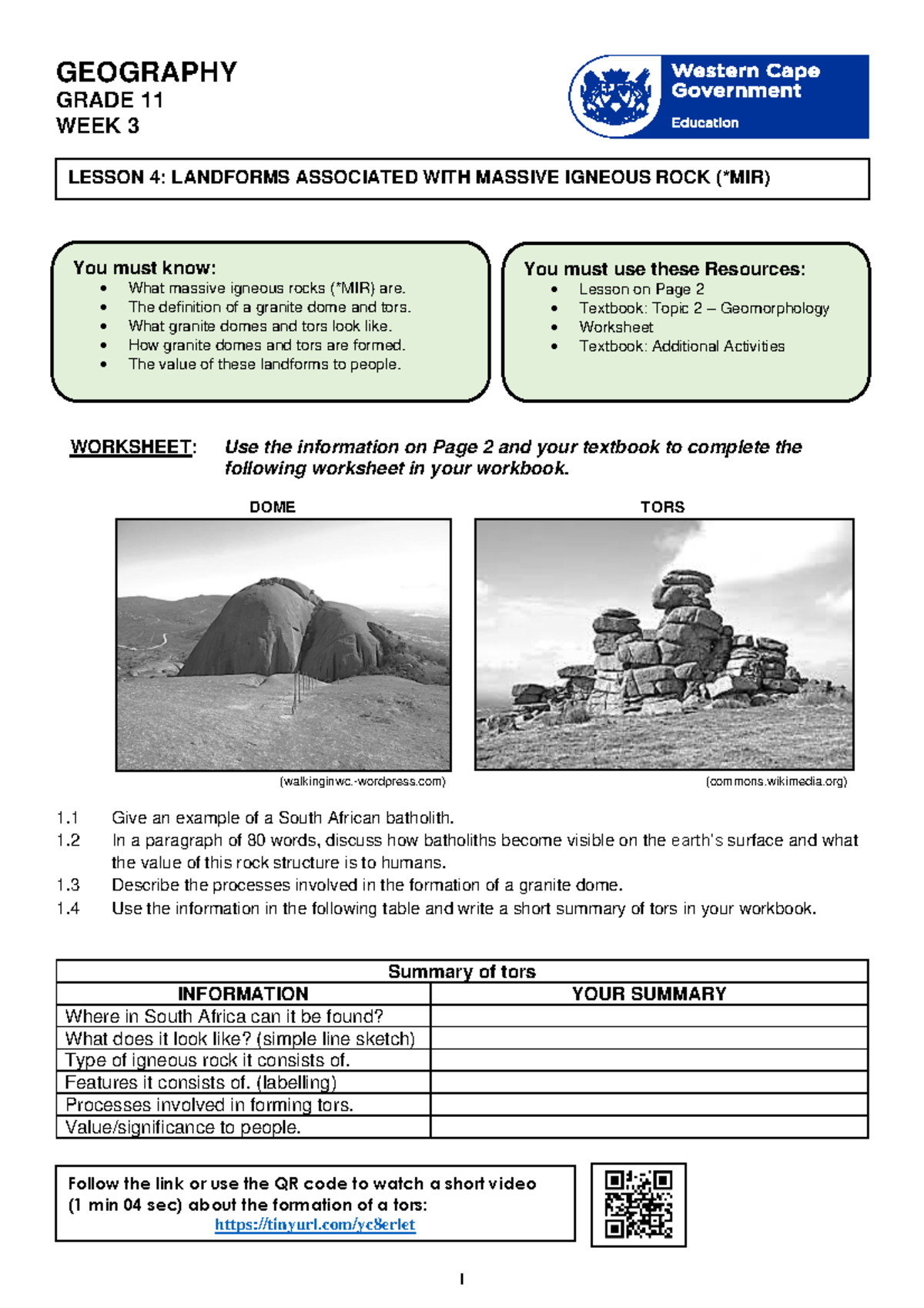 Geography Grade 11 Term 2 Week 3 2021 - 1 GEOGRAPHY GRADE 11 WEEK 3 ...