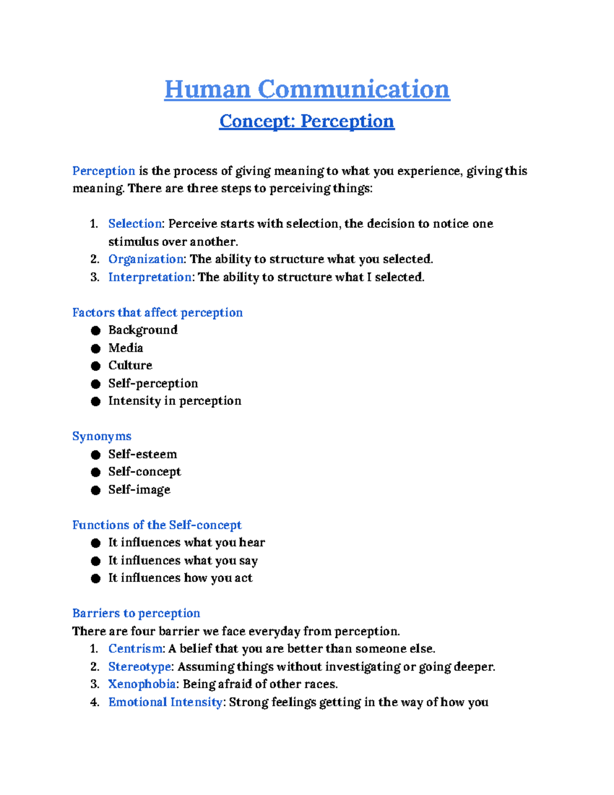 What is perception? - Human Communication Concept: Perception ...