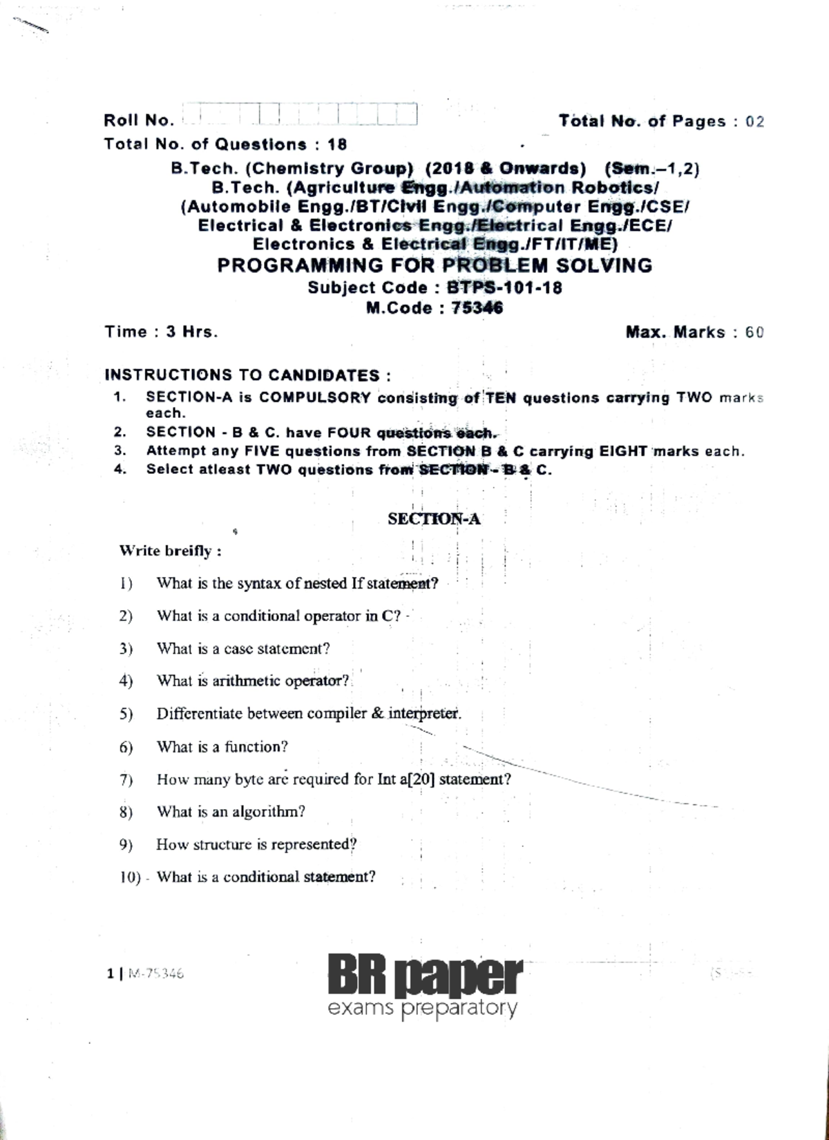 PPS(1st-2nd)Dec2019 - 500 plus mcq for practice and for exam - Computer Science - Studocu
