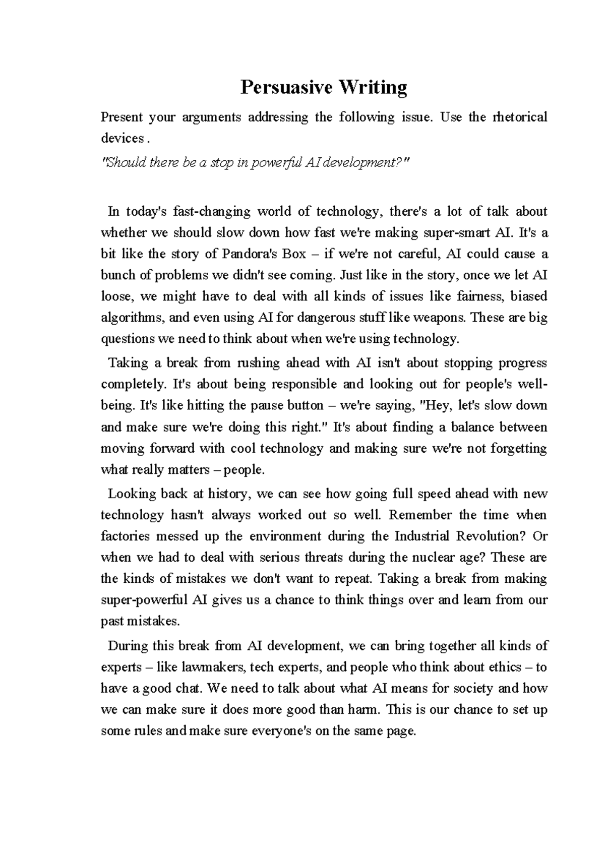 Persuasive Writing - p05 - Persuasive Writing Present your arguments ...