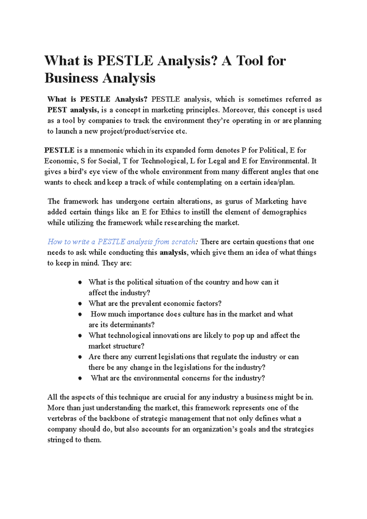 What is Pestle Analysis A Tool for Business Analysis - What is PESTLE ...
