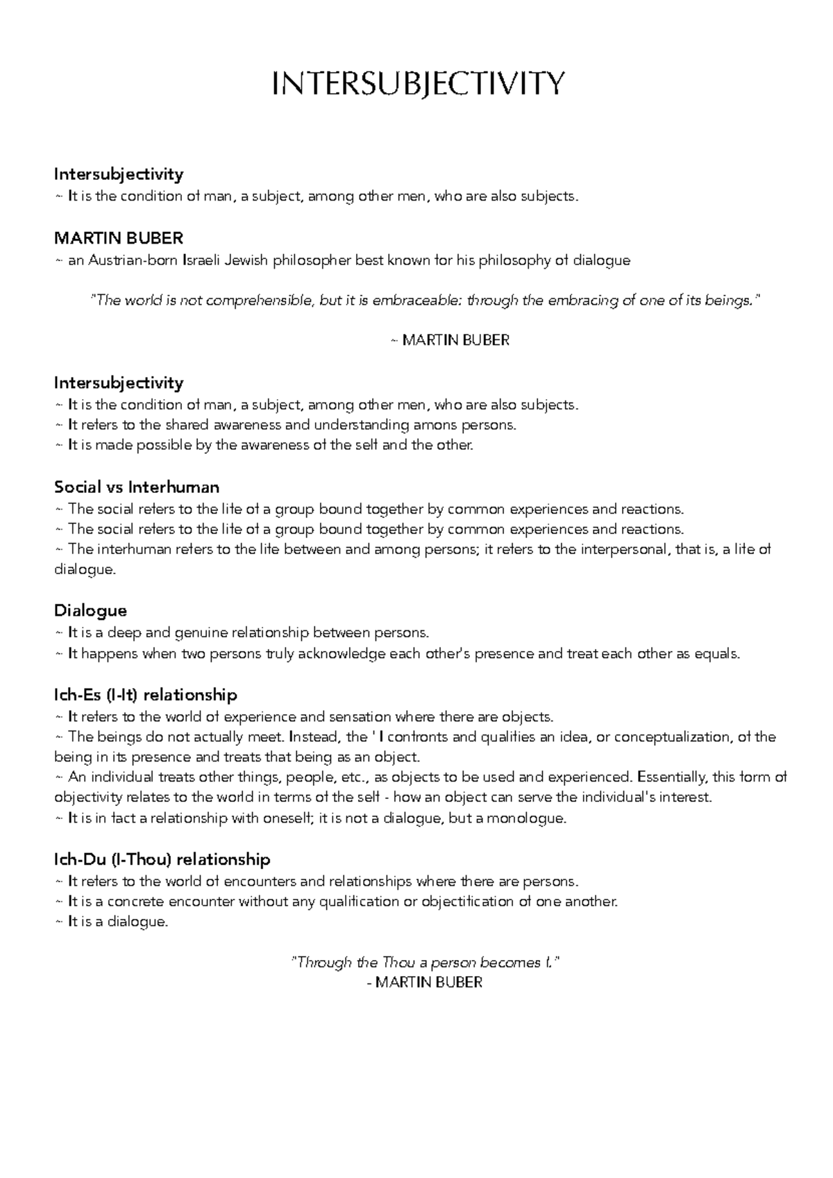 Intersubjectivity - INTERSUBJECTIVITY Intersubjectivity ~ It is the ...