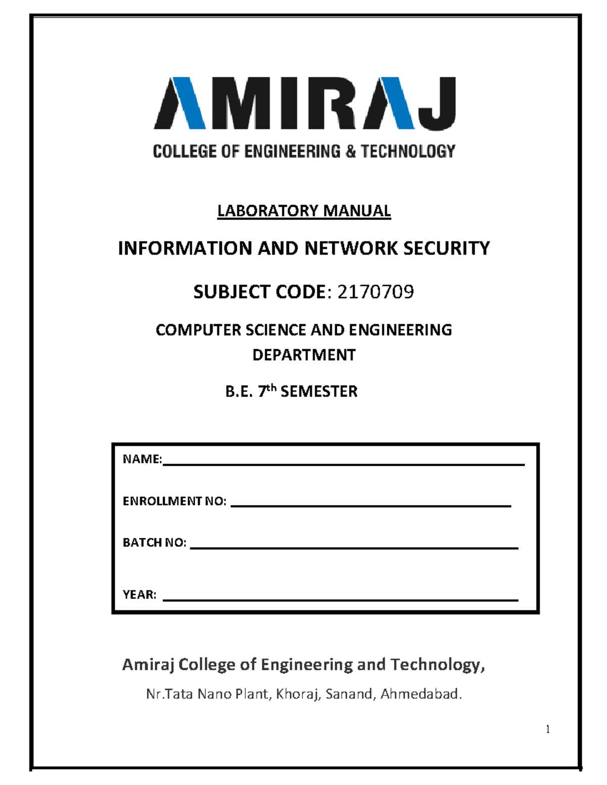 2170709-ins -manual - 1 LABORATORY MANUAL INFORMATION AND NETWORK ...