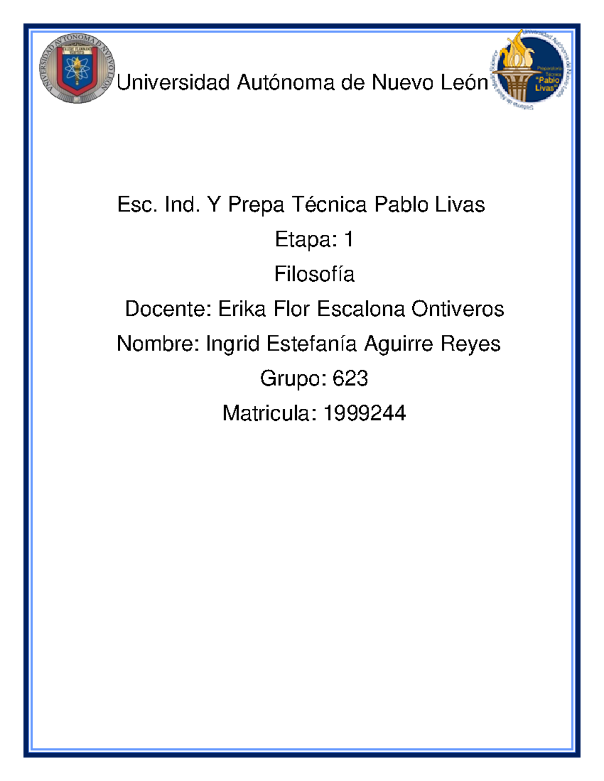 IEAR AR Etapa 1 Filosofia - Universidad Autónoma de Nuevo León Esc. Ind ...