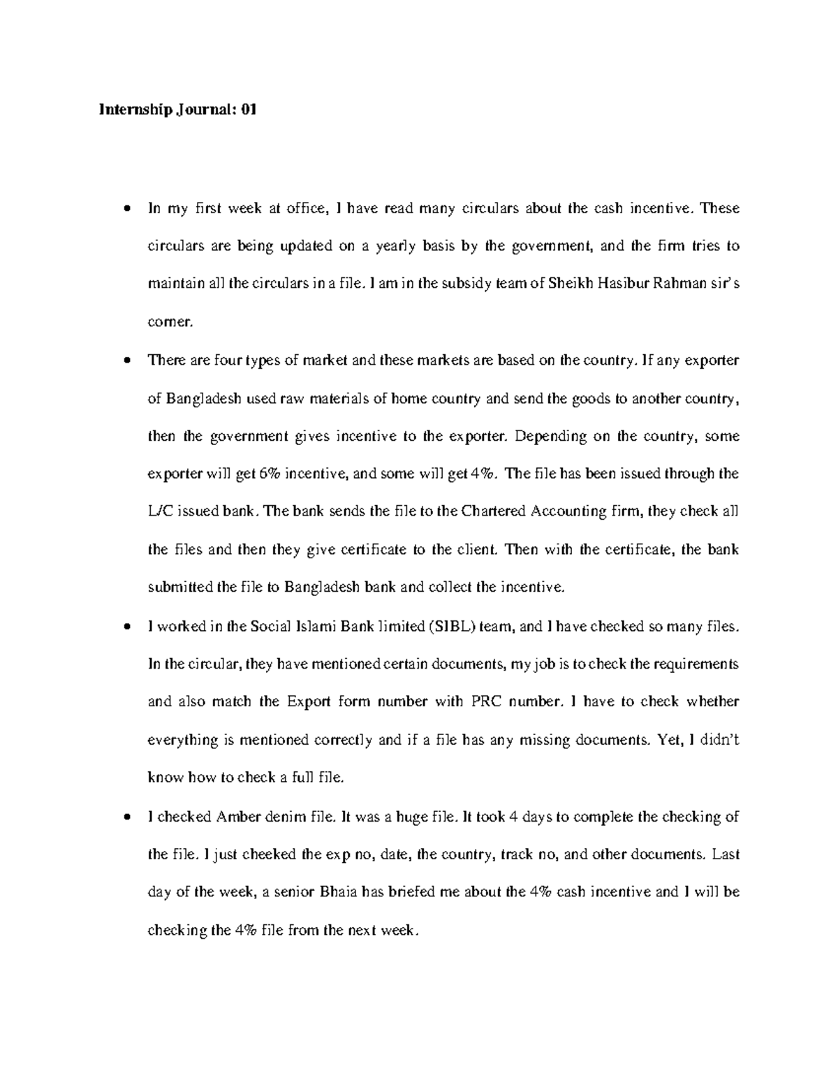 Intership Journal 1 - Internship Journal: 01 In my first week at office ...