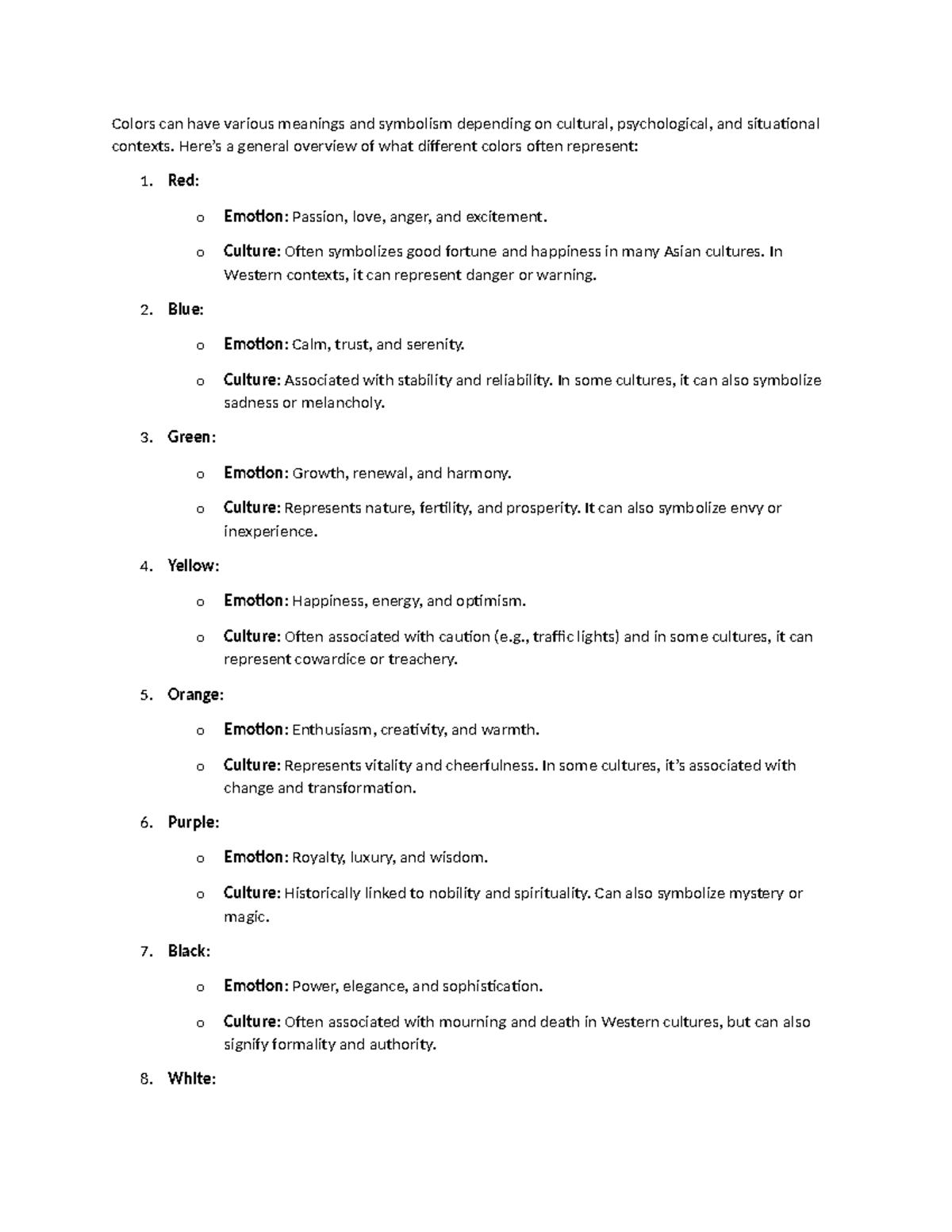 Wonder what color - Colors can have various meanings and symbolism ...