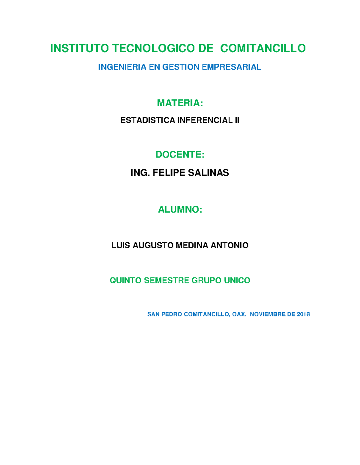 4.3 4.4 4.5 Estadistica Inferial II - INSTITUTO TECNOLOGICO DE ...