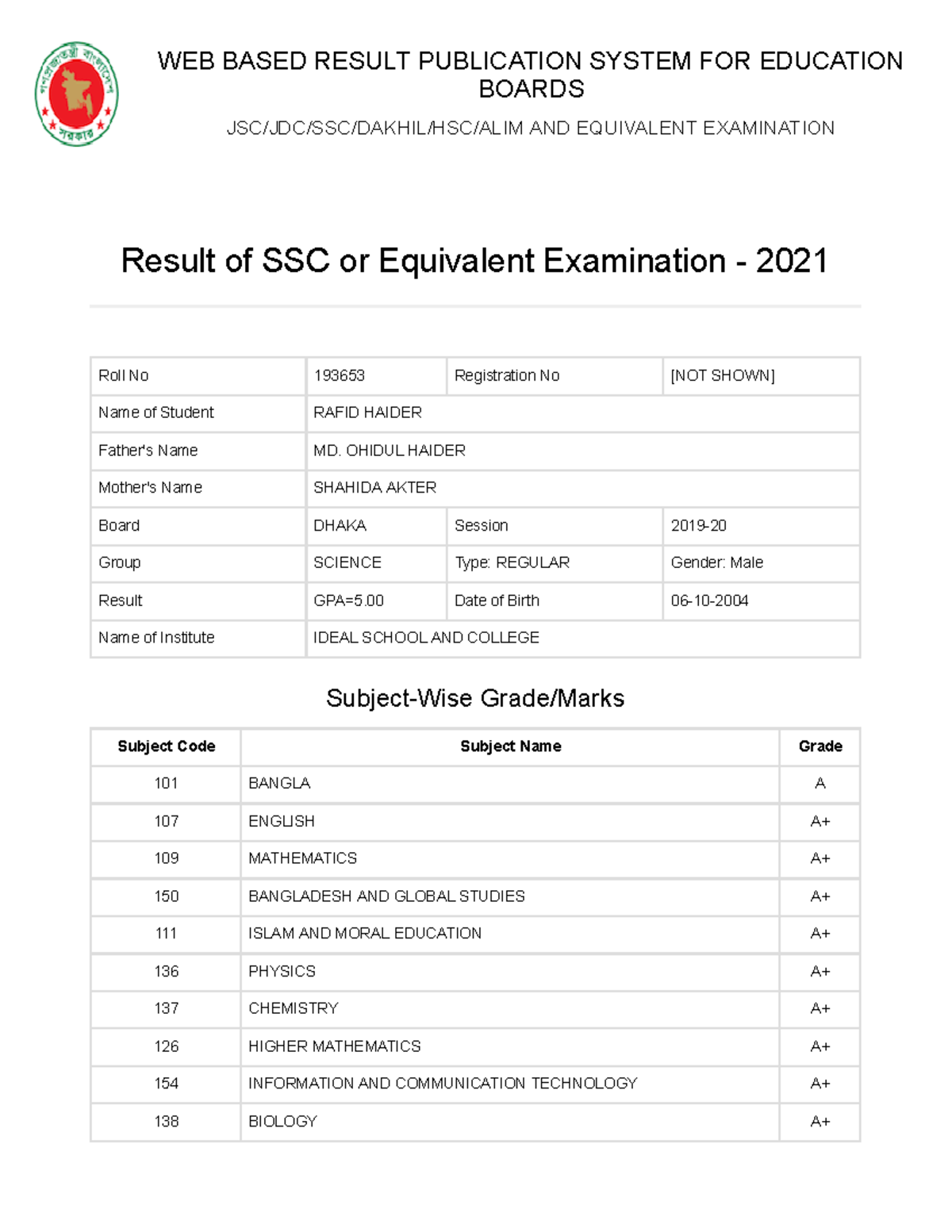 WEB Based Result Publication System FOR Education Boards - WEB BASED ...
