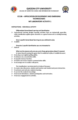 Introduction TO Application Development AND Emerging Technologies ...