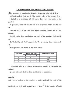 Transportation Problem - L. Formulation Problem on Transportation 6. A ...