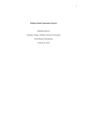 Reflective Practice - Reflective Practice Teachers College, Western ...