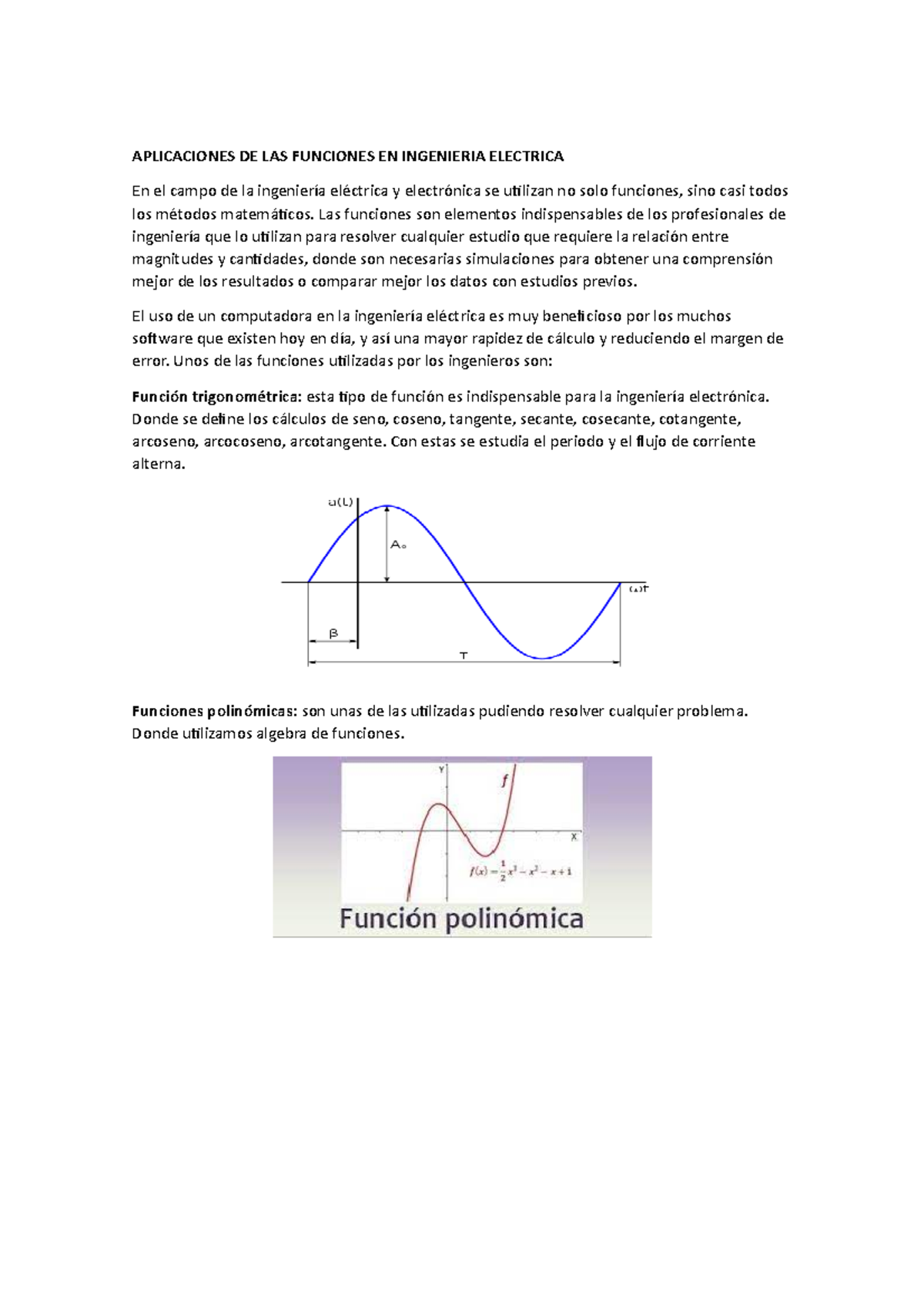 Aplicaciones DE LAS Funciones EN Ingenieria Electrica - APLICACIONES DE LAS FUNCIONES EN ...